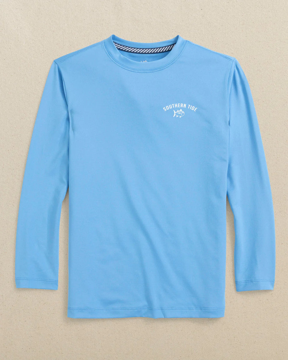 Y LS UH OH SHARKS TEE BOAT BLUE – Village Palm